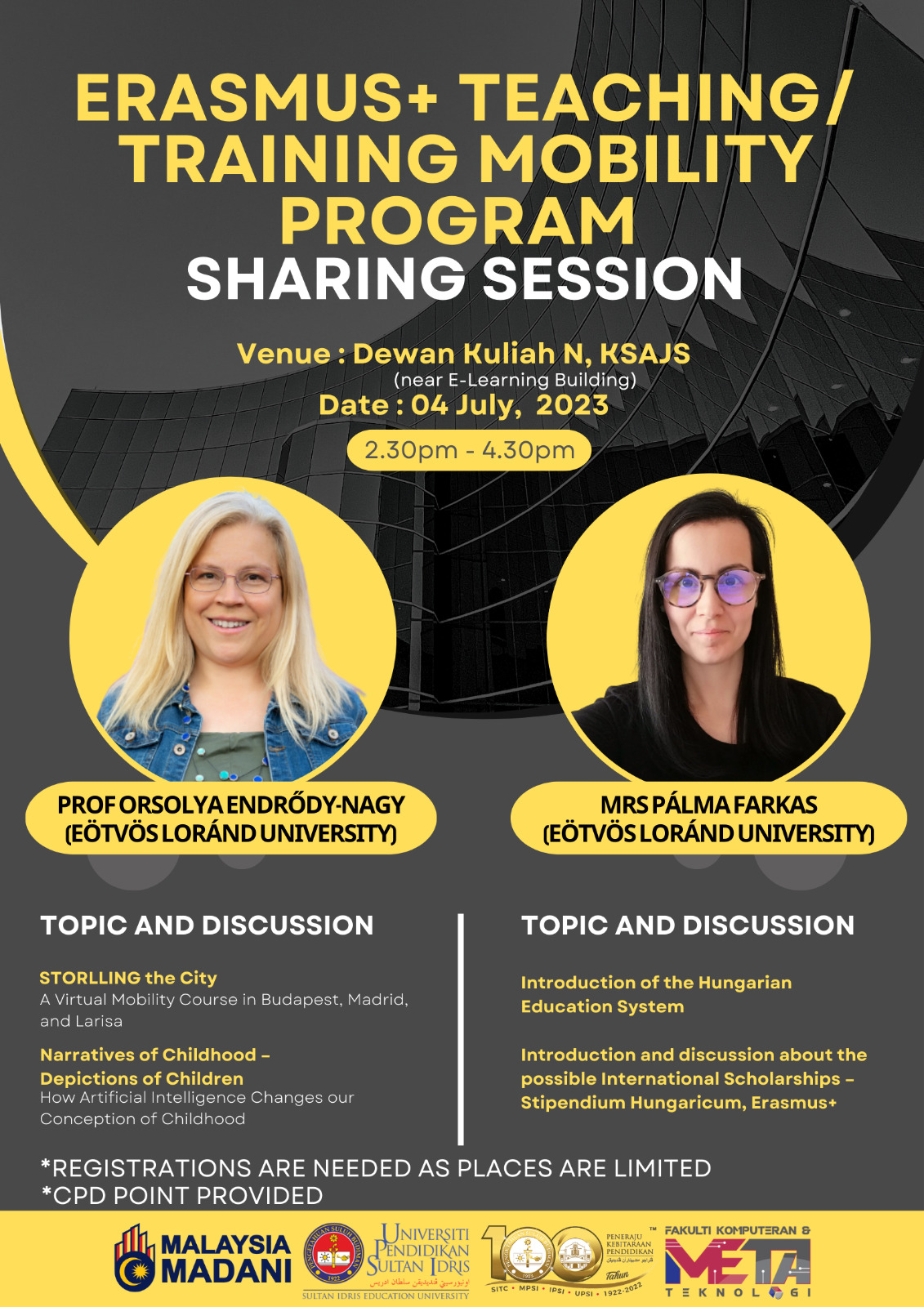 Erasmus+ Teaching/Training Mobility Program Sharing Session – FAKULTI KOMPUTERAN DAN META-TEKNOLOGI