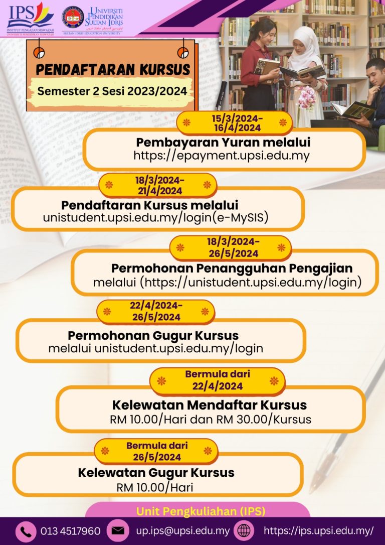 Semester & course registration semester 2 session 2023/2024 – FAKULTI ...
